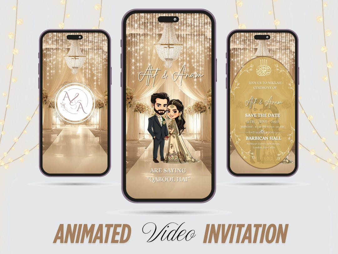Animated Nikkah Invitation Video | Personalized Muslim Wedding Invite ...