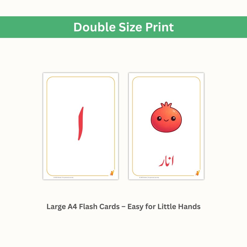 Urdu Alphabet Flashcards Printable | Haroof E Tahaji Cards Double-sided ...