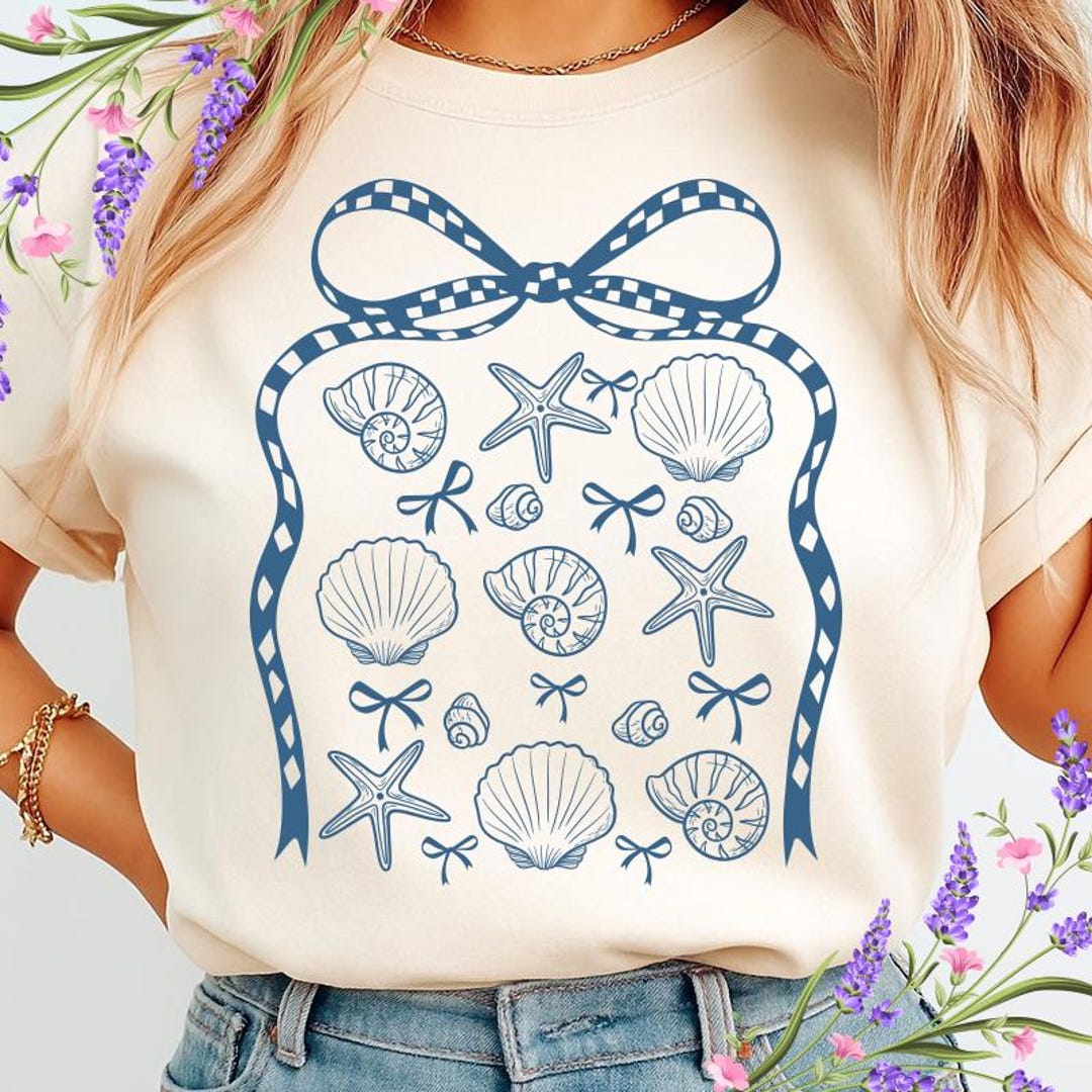 Coquette Seashell Svg Png Beach Png Coastal Png, Retro Summer Summer ...