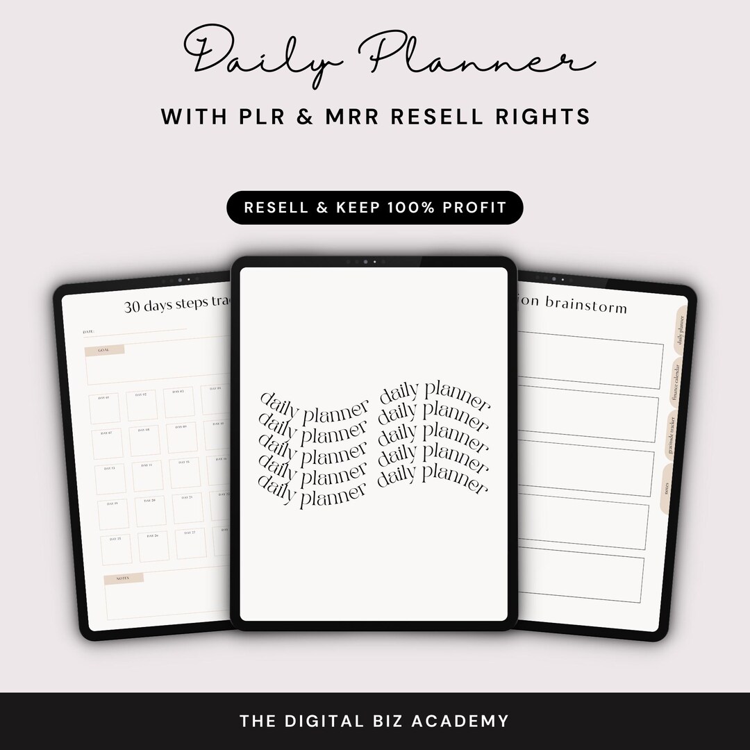 PLR Daily Planner Template, Canva Editable Planner, Printable MRR ...