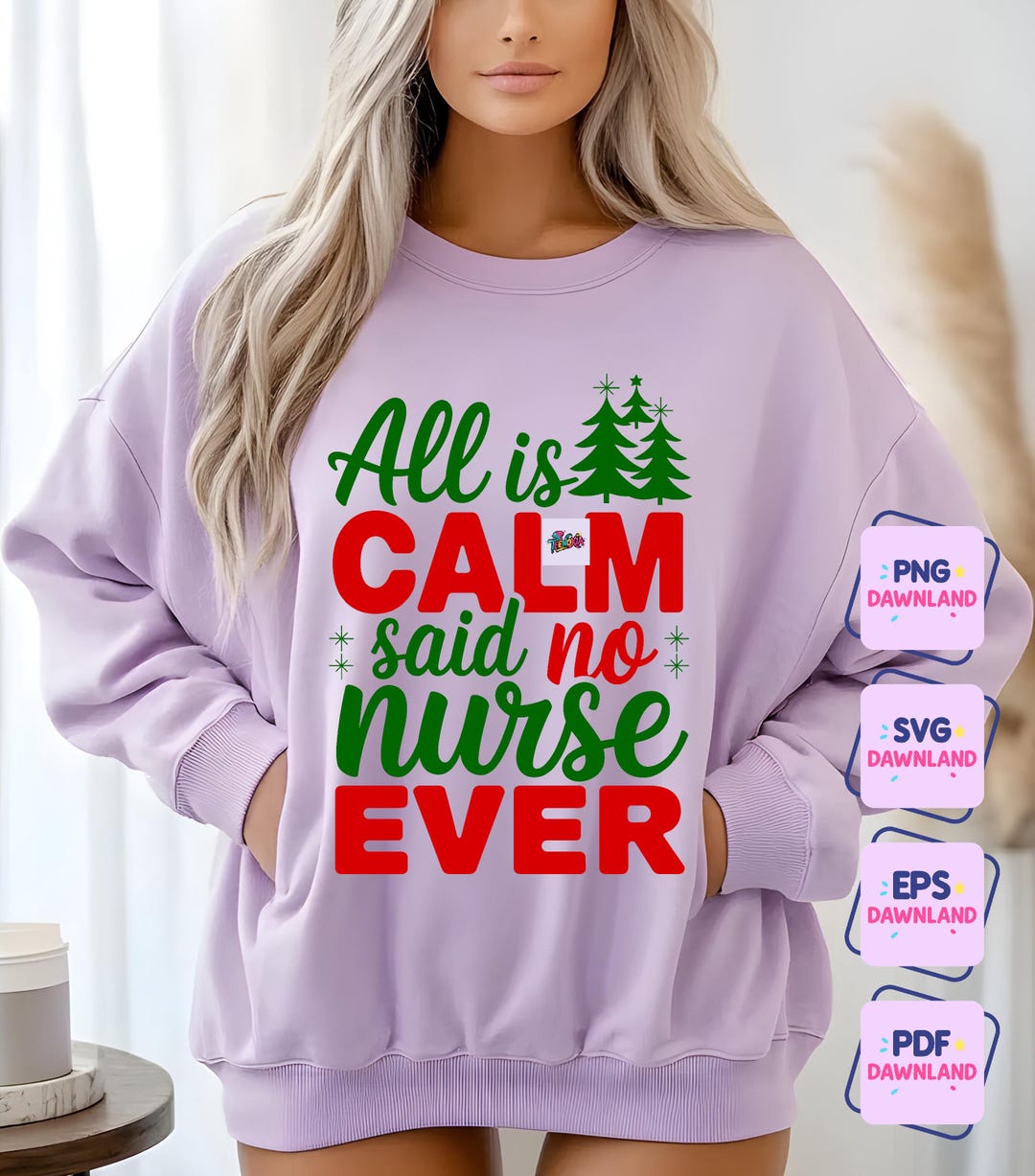 All is Calm Said No Nurse Ever SVG PNG, Merry Nurse Svg, Christmas ...