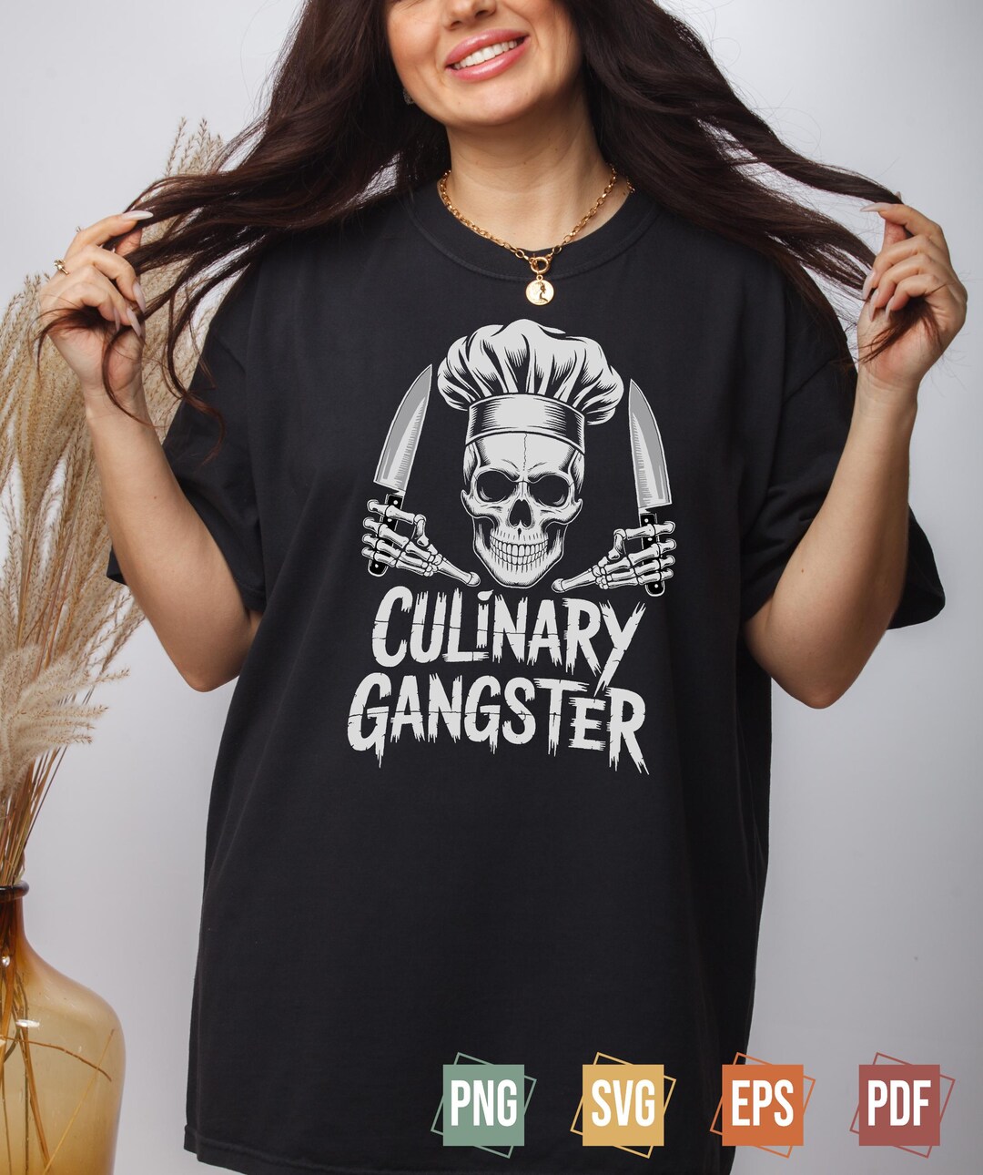 Culinary Gangster Skull Chef Digital Art, Funny Skeleton Kitchen ...