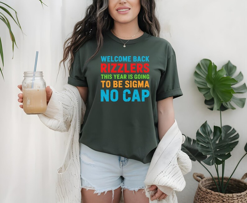 Funny Rizzlers Back to School PNG, Bold Sigma Grindset "no Cap" Quote ...