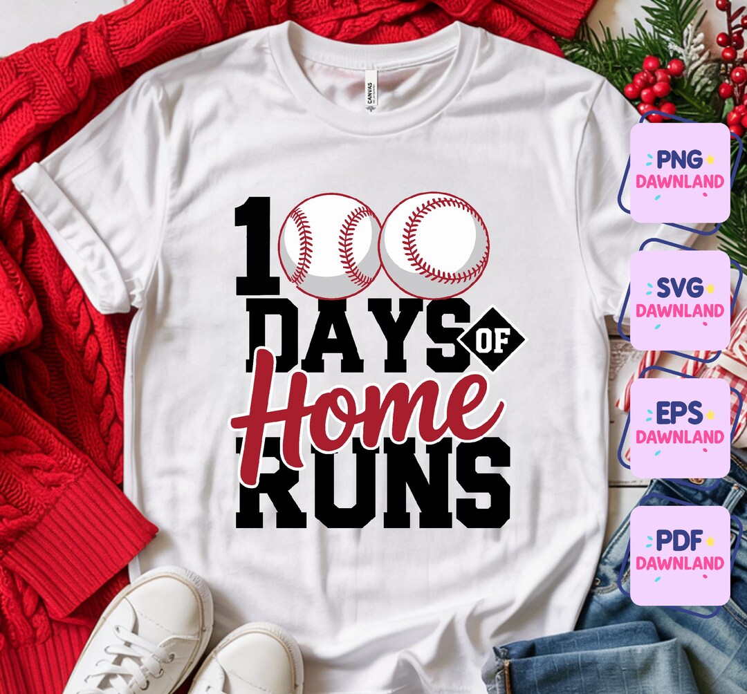100 Days of School Baseball Png, Baseball Fans, 100 Days Png, 100th Day ...