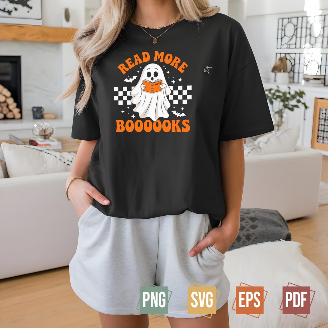 Read More Booooks Ghost PNG | Cute Halloween Reading Design | Funny ...