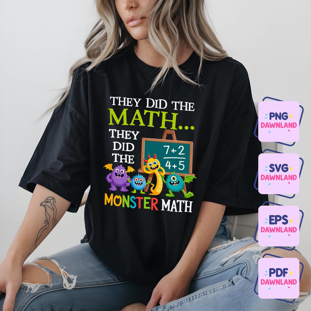 Monster Math Design for Kids, Fun and Educational Halloween PNG SVG ...
