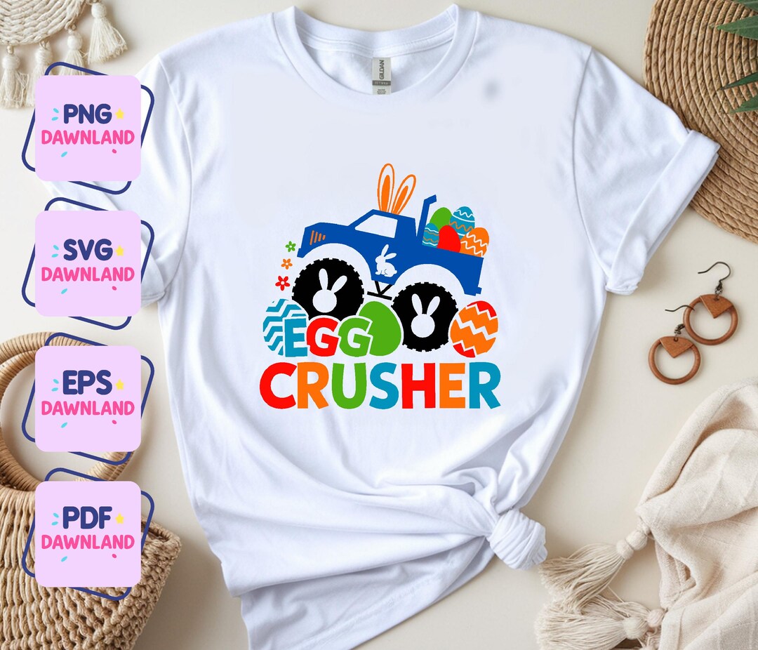 Easter Monster Truck Crushing Eggs SVG PNG, Boy Easter, Cut Files ...