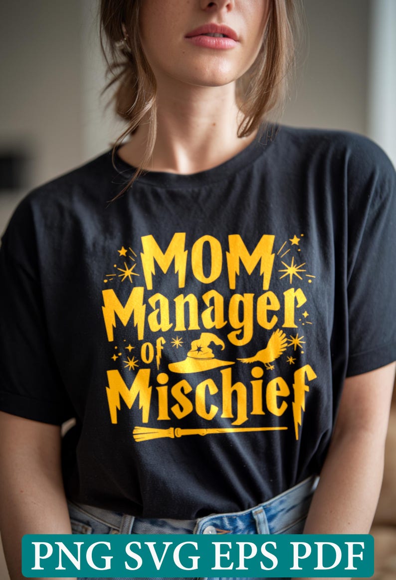 Mom Manager of Mischief T-shirt Png Svg Eps Pdf- Funny Mother Quote ...