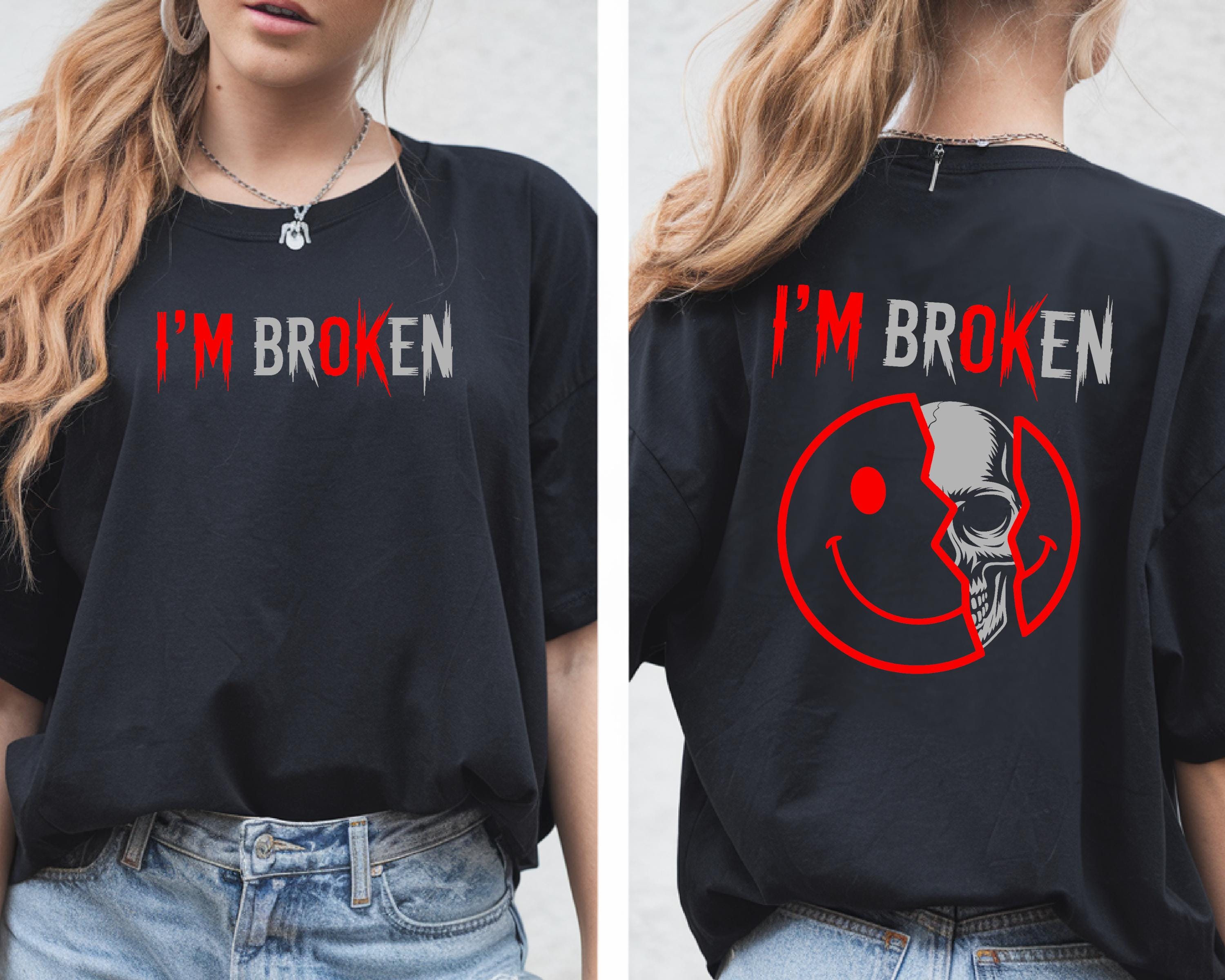 I'm Broken Skull Smiley Face Digital Art – Goth Grunge Emo Clipart ...