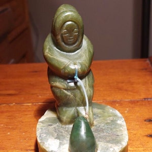 3.5 "small BC Jade Inuit Man Fishing , Hand Carved Vintage - Etsy