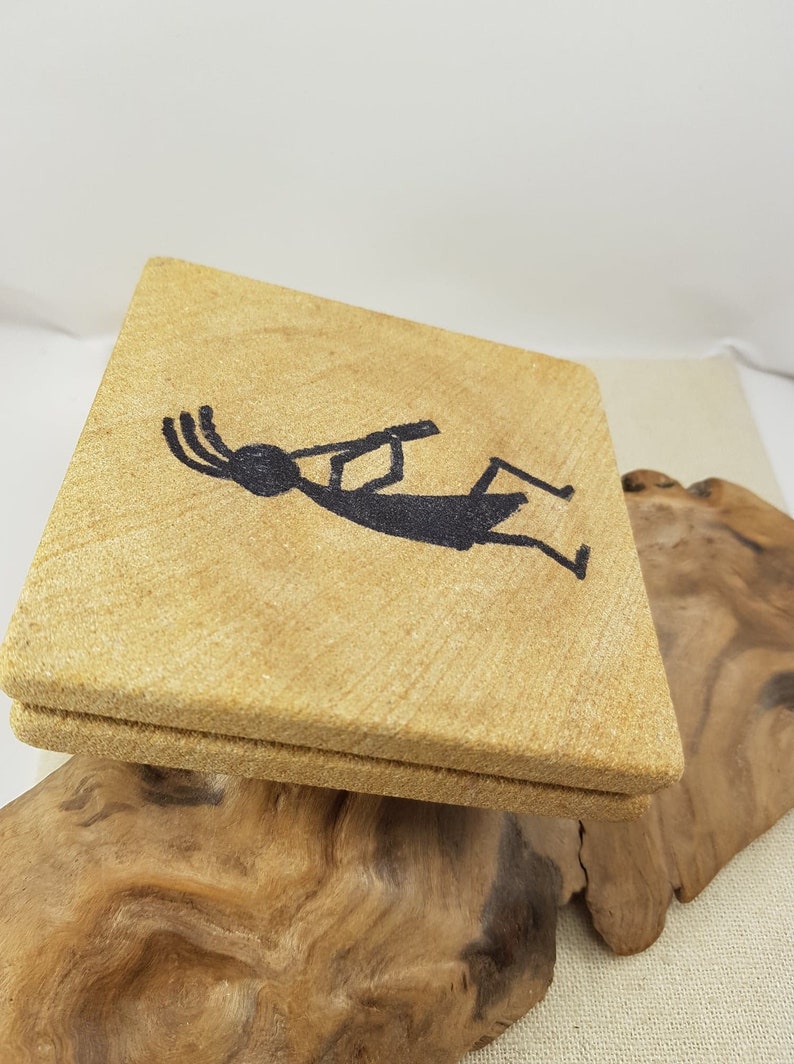 Hopi Vintage Sandstone Square Tile Coasters 4 Inches - Etsy