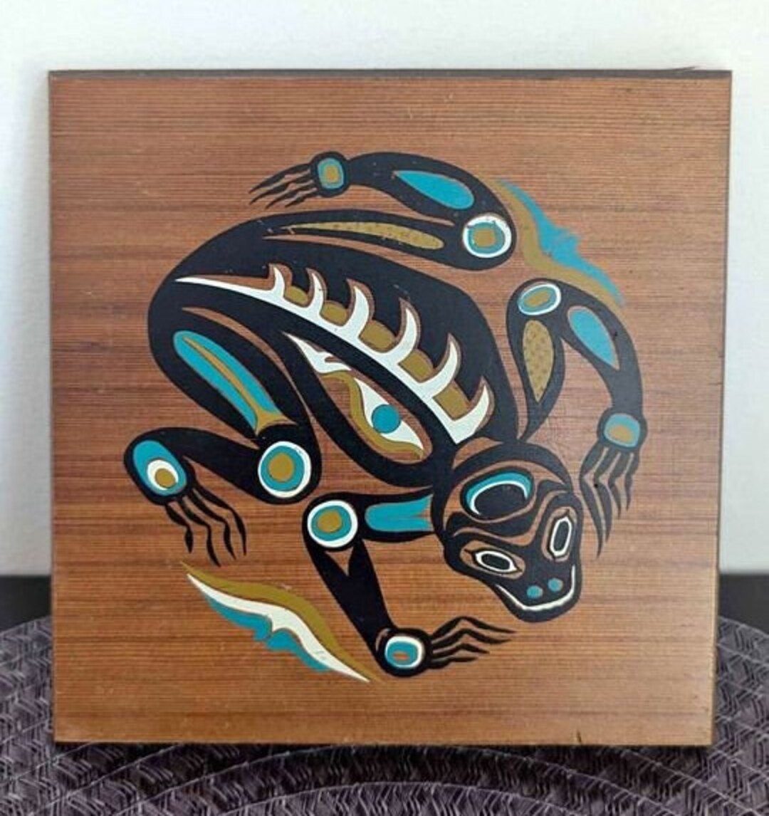 Vintage FROG First Nations Folklore Hand Painted Wood Plaque - Etsy