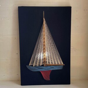 Vintage String Art, Boat String Art Picture 17 X 11 Inches - Etsy