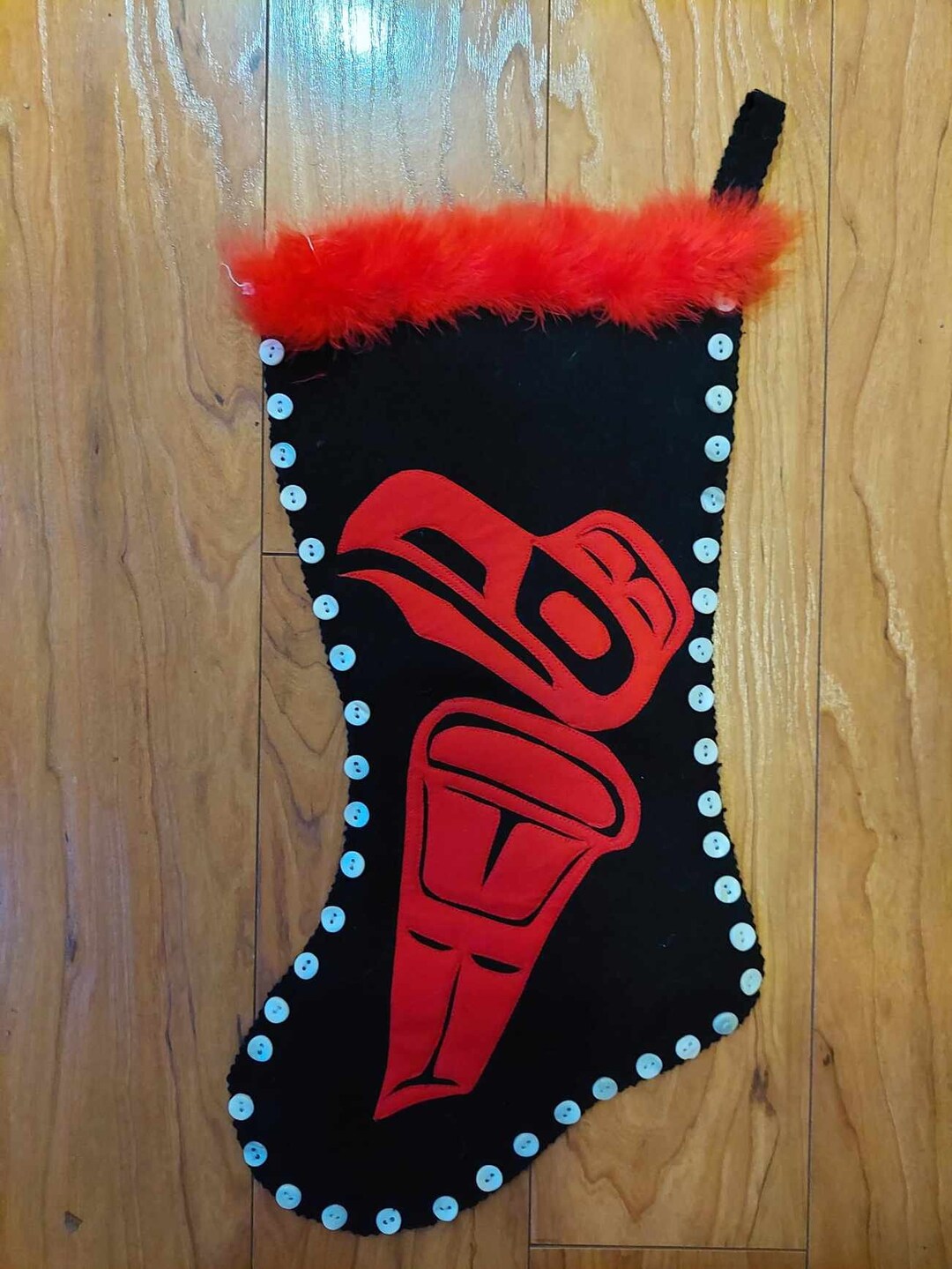 Vintage Handmade EAGLE Wool Felted First Nations Christmas Stocking ...