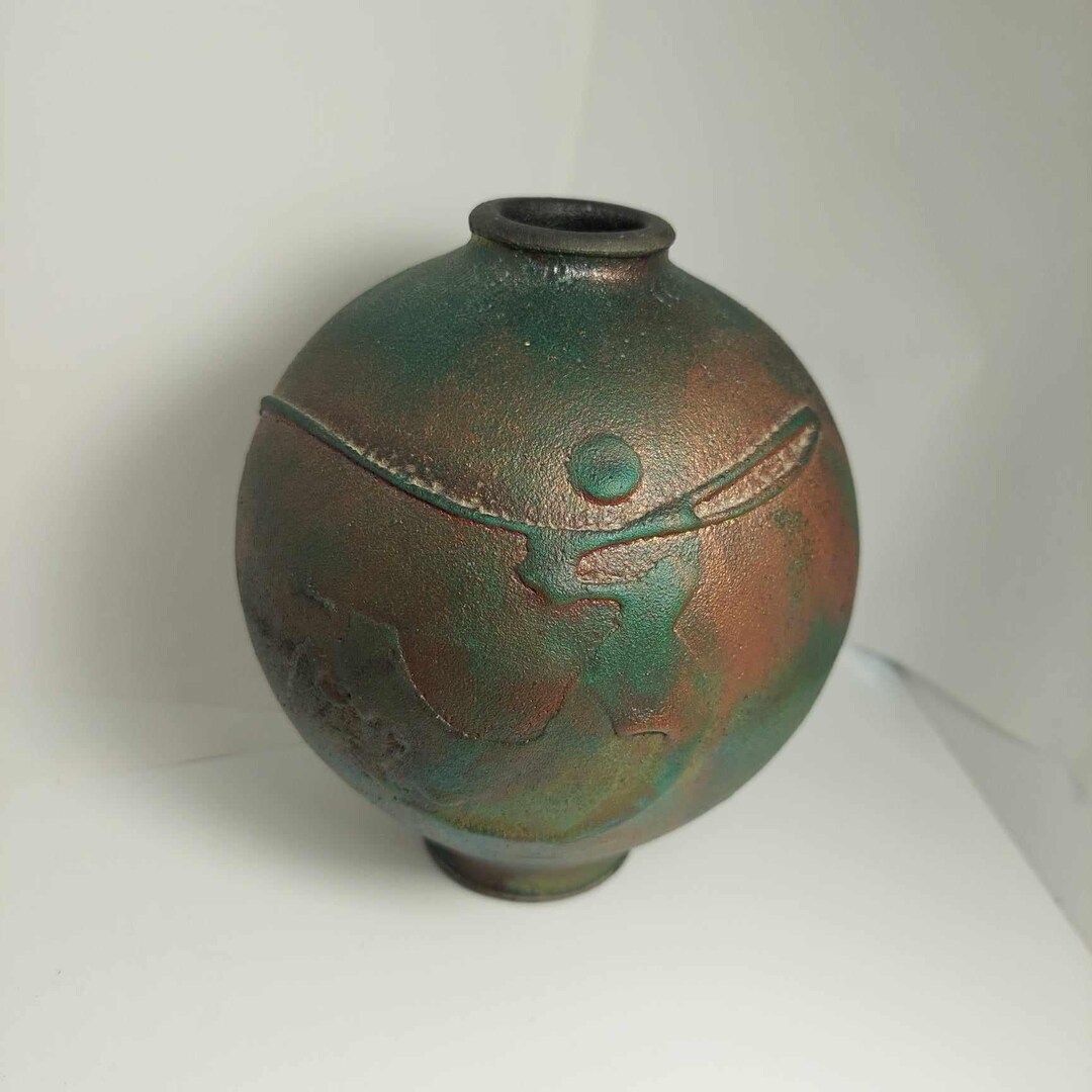 RAKU Pottery Robin Righton Vase, Artisan Signed, Canadian Vintage ...