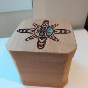 First Nations Carved Sun Lidded Cedar Box With Abalone Inlay - Etsy