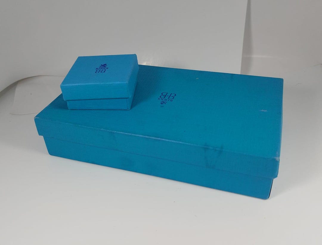 TWO Antique Birks Blue Cardboard Jewellery Boxes - Etsy