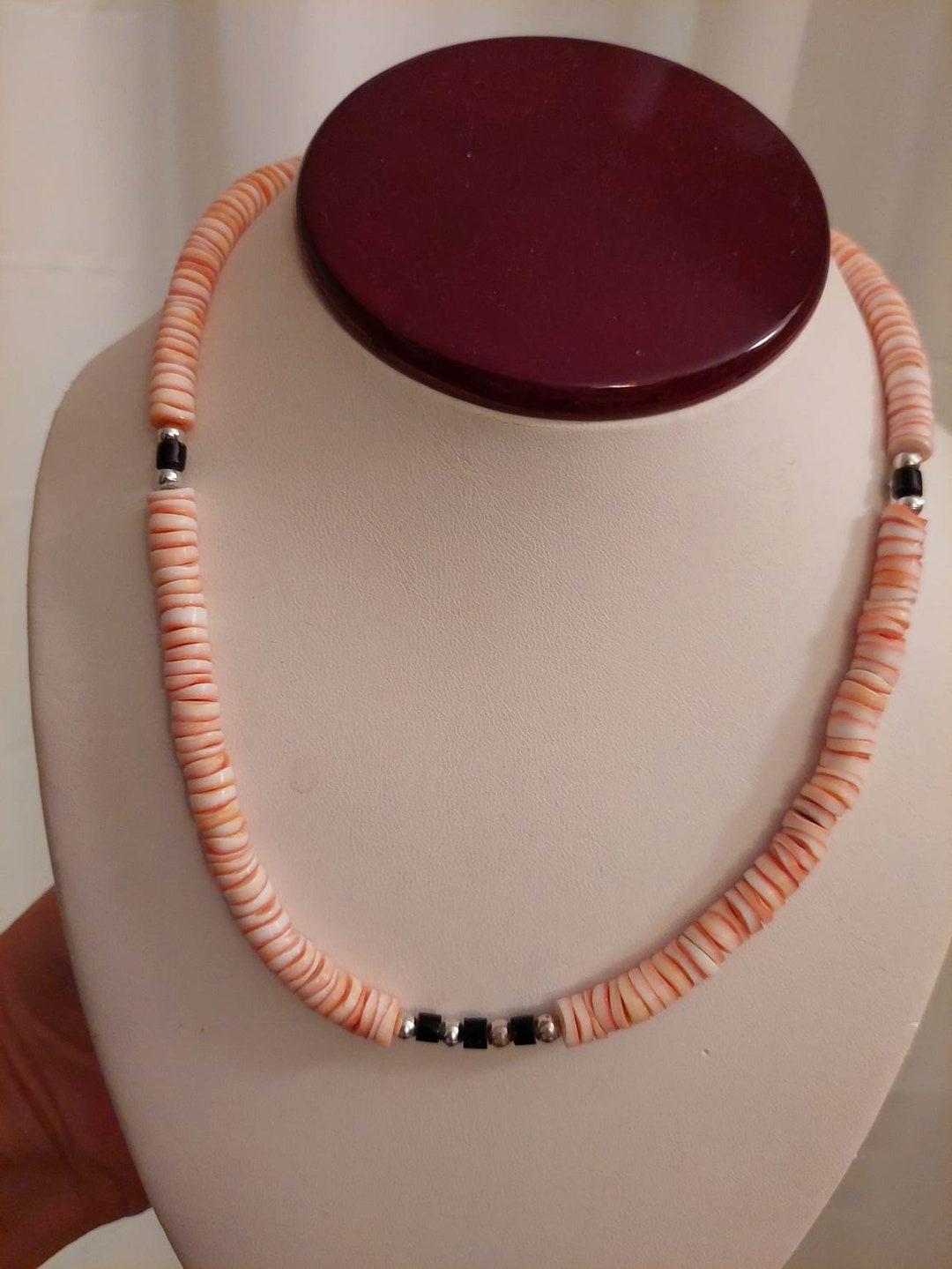 Vintage Hawaiin Pink Puka Shell Necklace - Etsy
