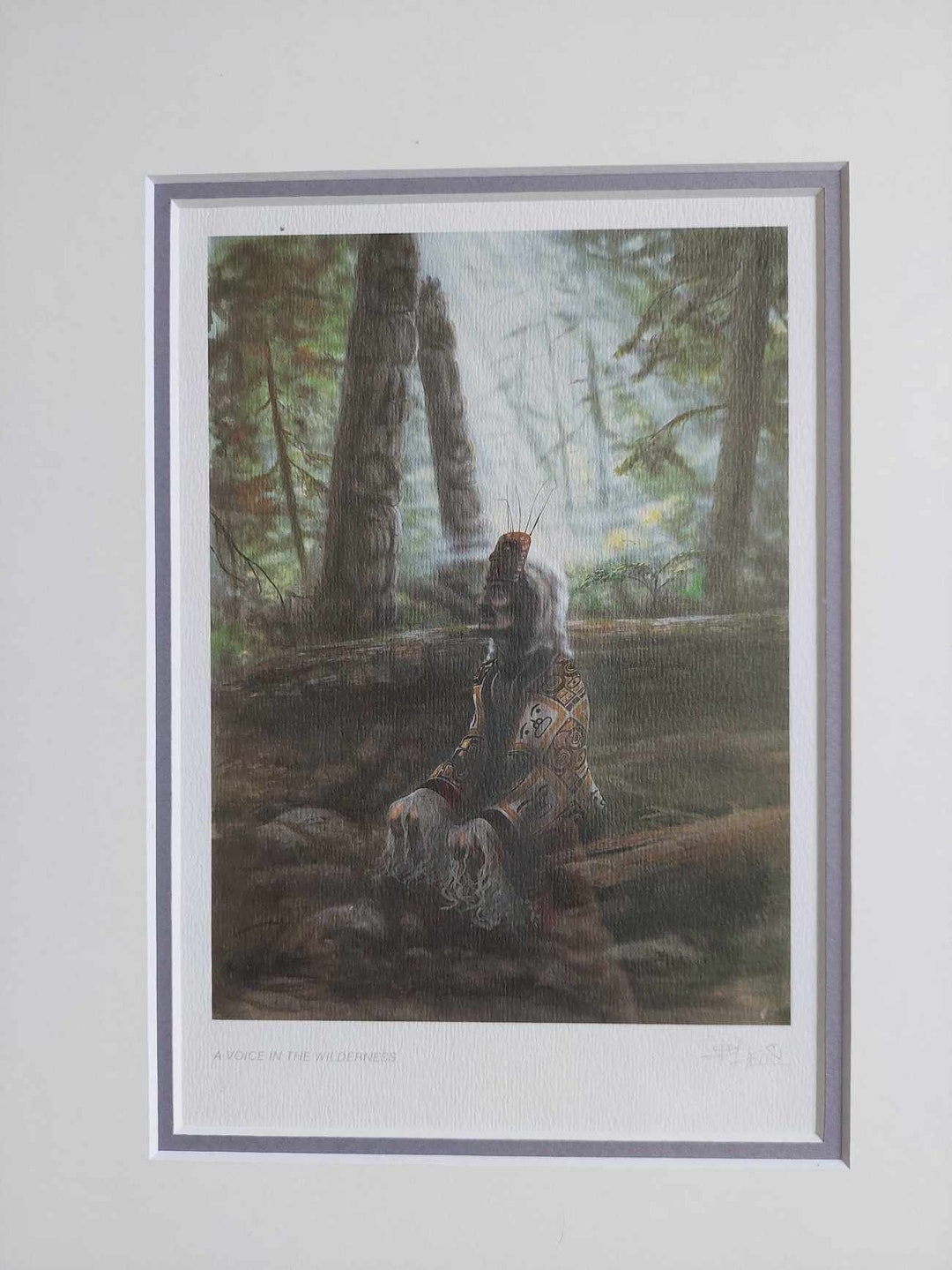 Vintage Bill Helin, First Nations Framed and Matted Art Card ,11.25 X ...