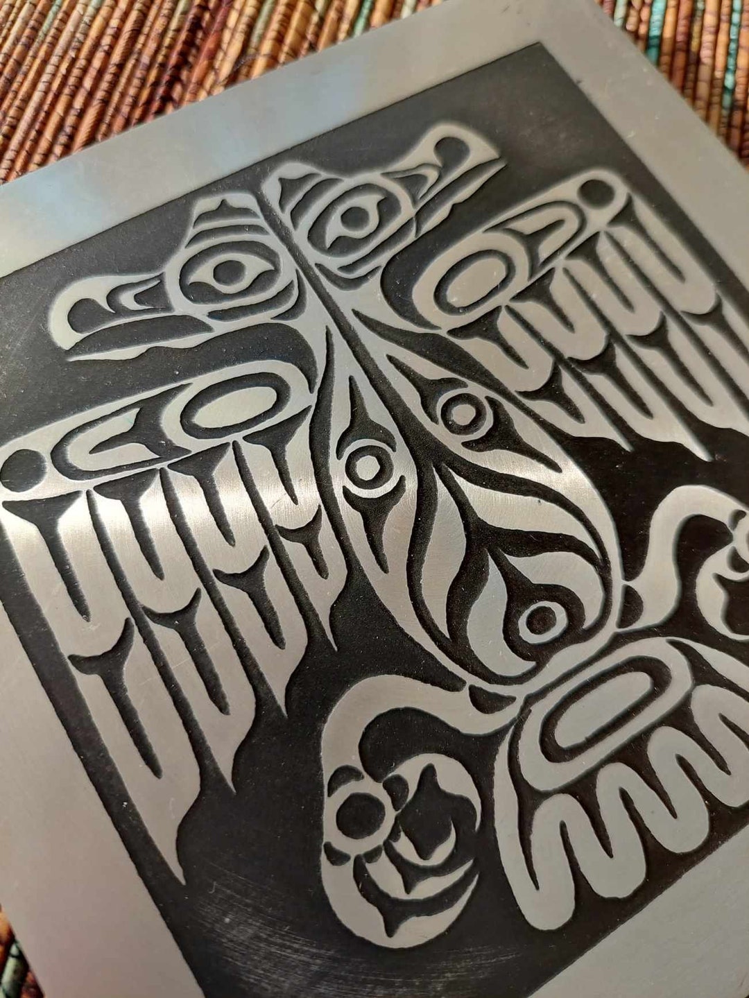 Vintage First Nations EAGLE Aluminum Wall Plaque Orchard Studio British ...