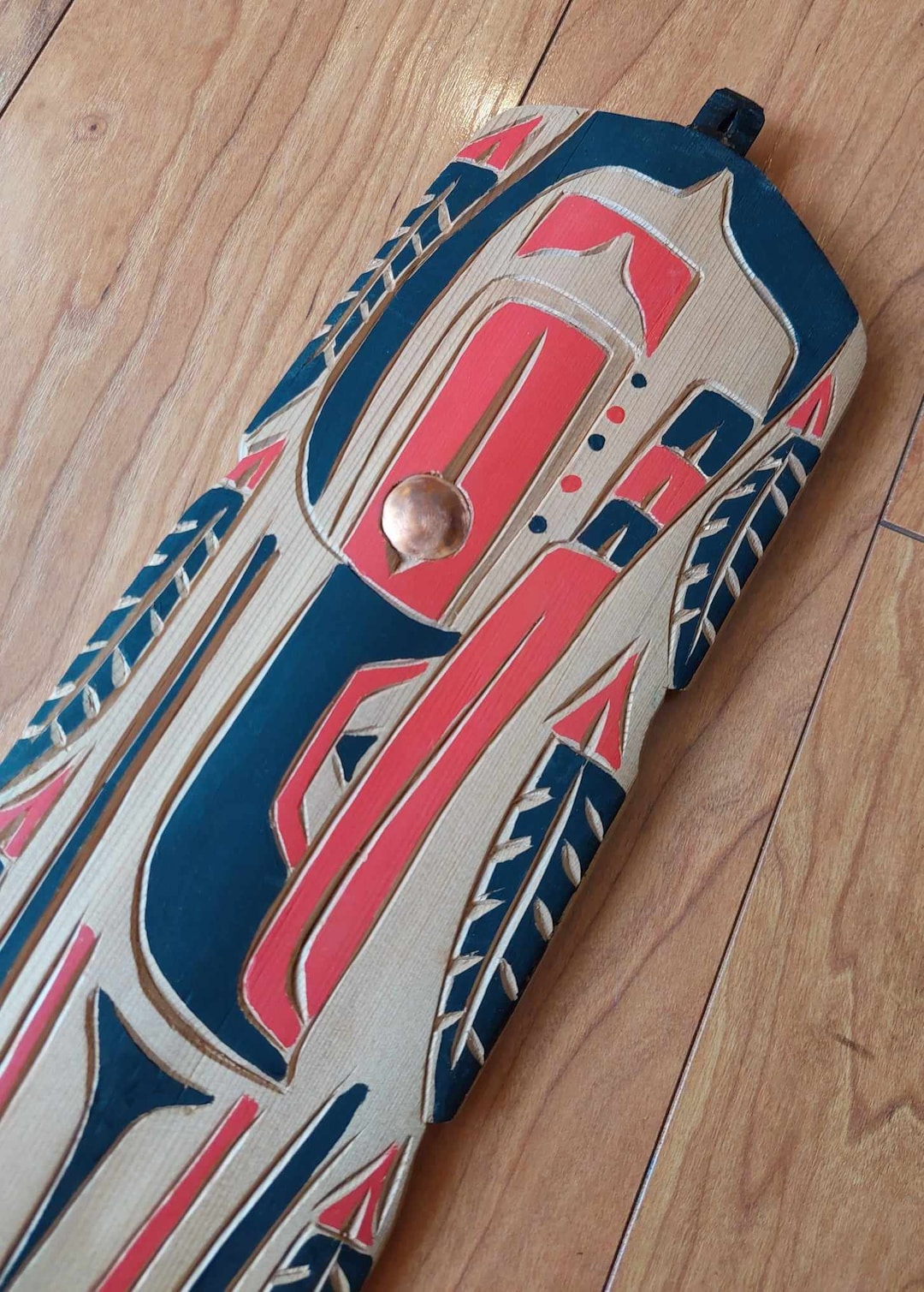 First Nations Art EAGLE Feather 2 Sided Painted Carving, SIGNED, Brad ...