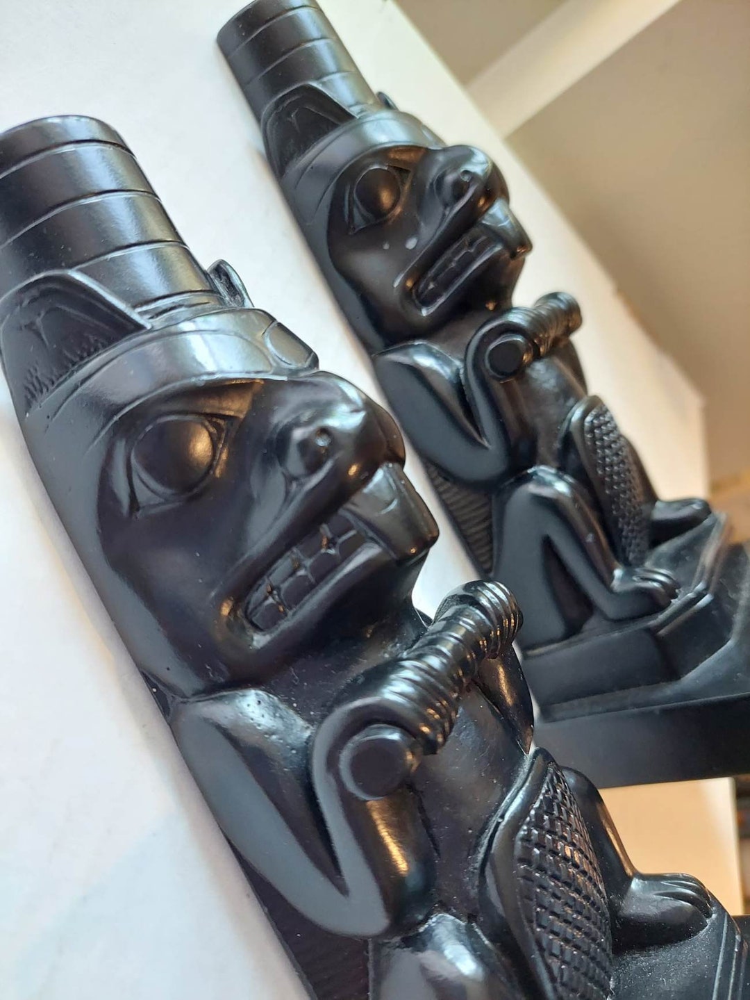 Vintage Pearlite BEAVER NATIVE DESIGN Large Bookends Canada First ...