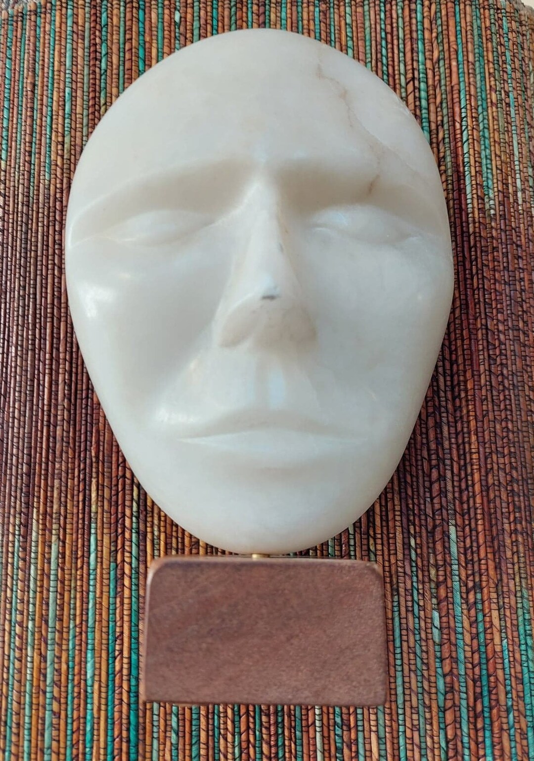Carved White Marble Face Statue - Etsy