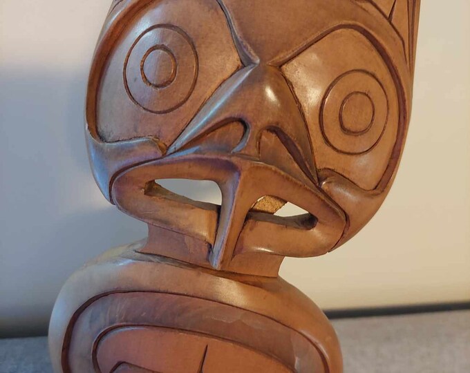 Vintage 1992 First Nations OWL Signed Carving, Squamish, B.C. Canada ...