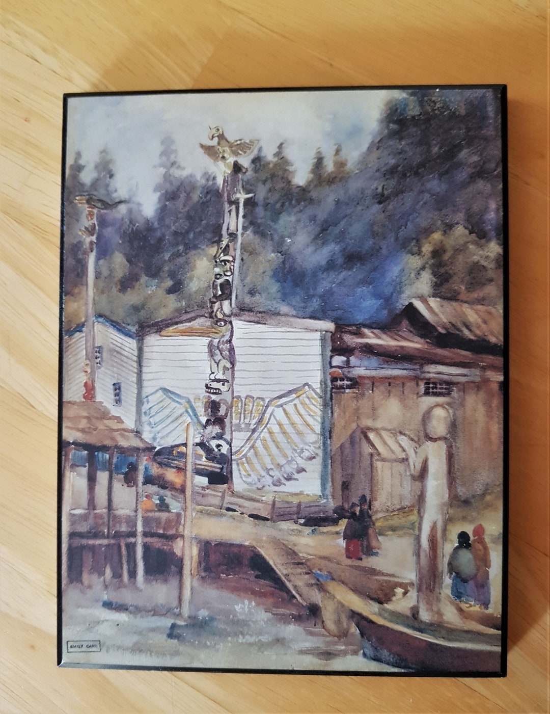 Emily Carr Totem Poles Framed Wood Picure Totem Poles - Etsy