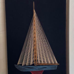 Vintage String Art, Boat String Art Picture 17 X 11 Inches - Etsy