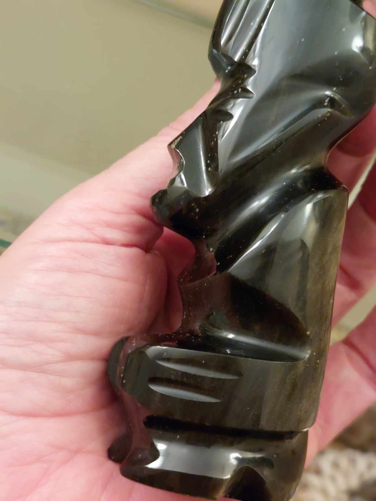 Mayan God Obsidian Stone Carved Small Statue, Tribal Warrior - Etsy