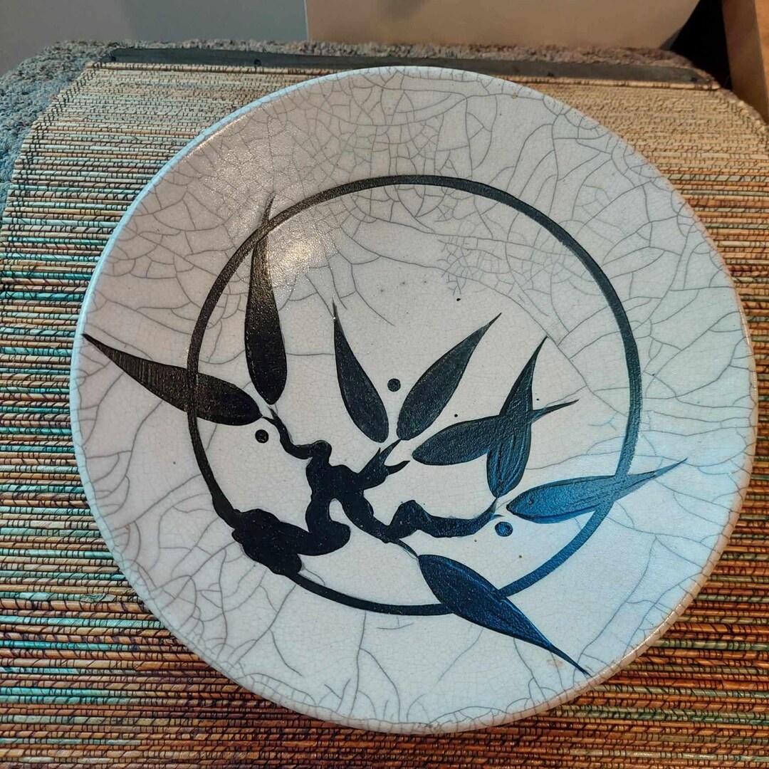 STUNNING Hand Thrown Raku Art Pottery Oriental Flower Bowl by Vancouver ...