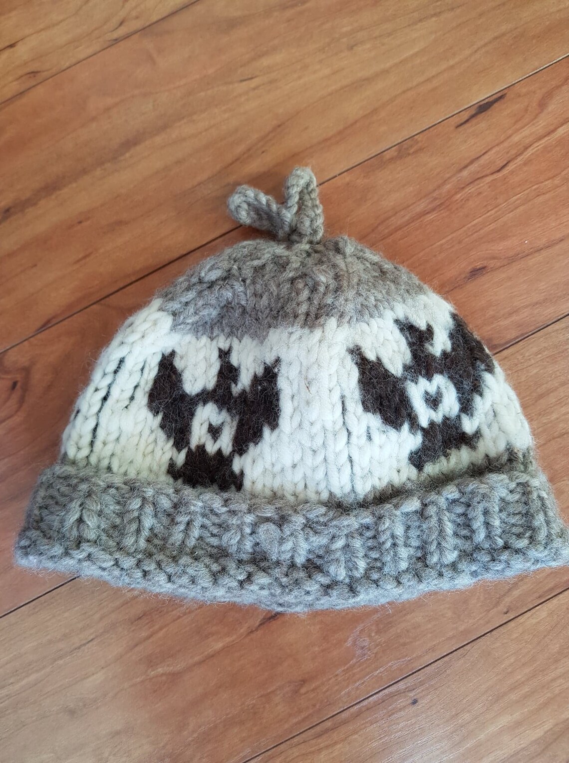 First Nations Hand Knit Cowichan Wool Native Hat Light Brown | Etsy