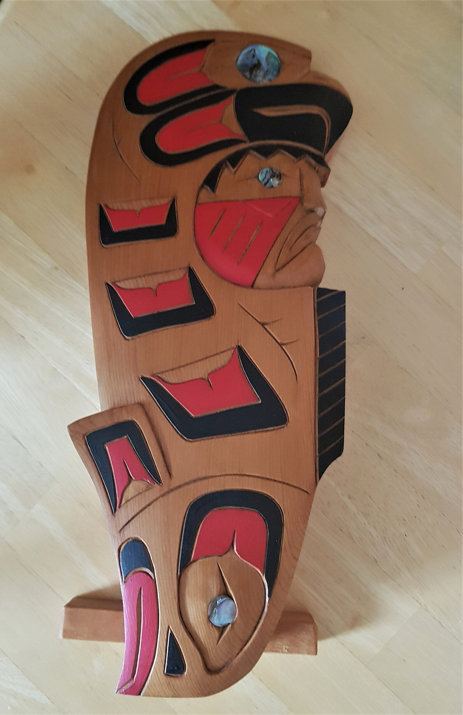 First Nations Eagle Man Inlaid Abalone Shell Carving Signed - Etsy