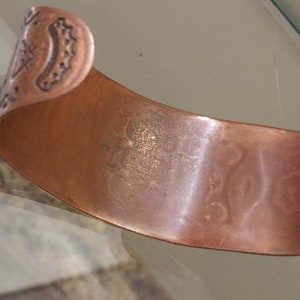First Nations LARGER Size Copper Engraved Native Design Shadow Cuff ...