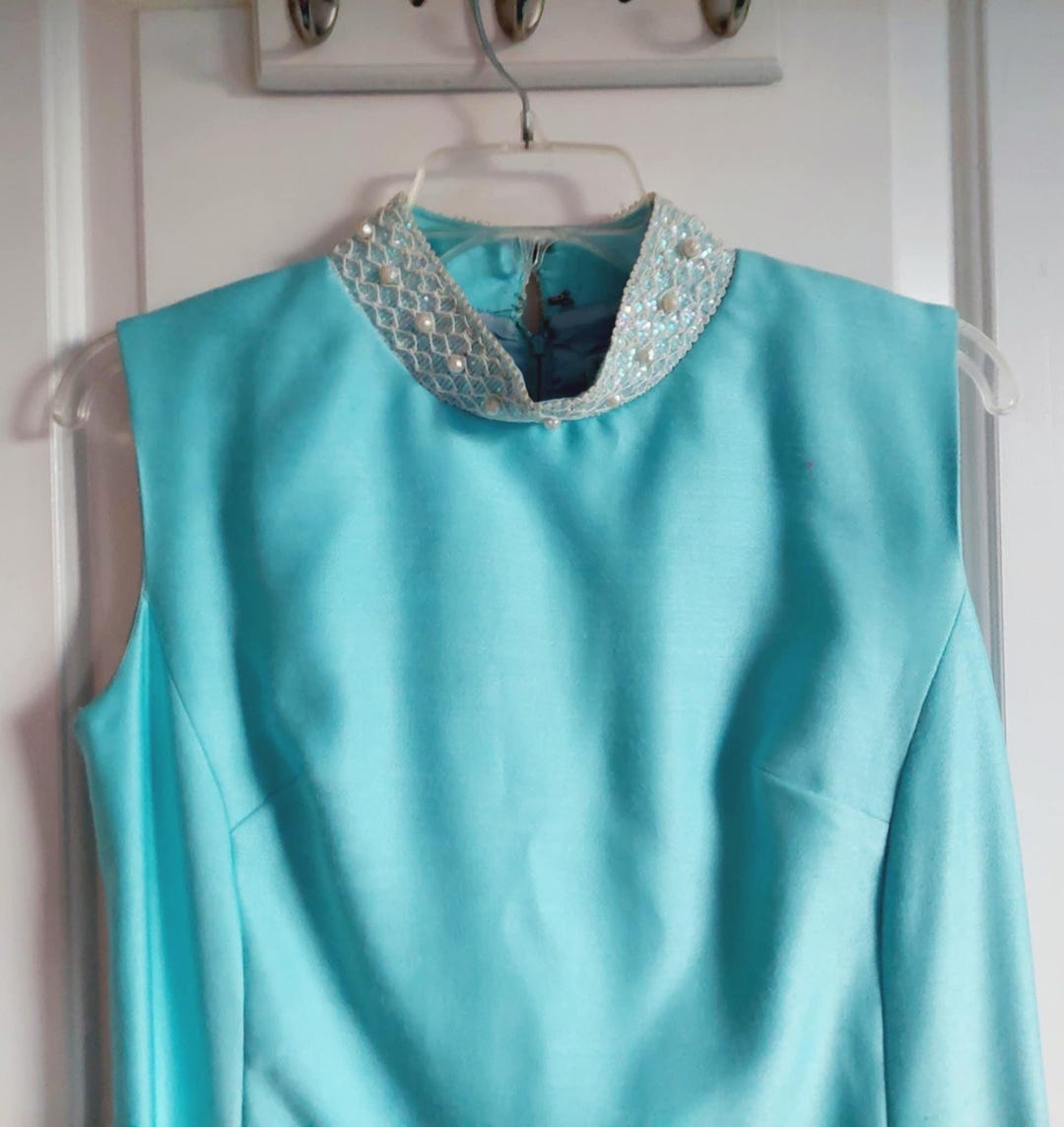 Vintage 60s TALL SHOP, Lane Bryant Stunning MOD Turquoise Dress - Etsy