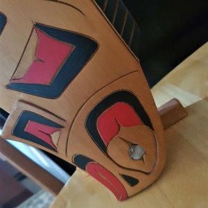 First Nations Eagle Man Inlaid Abalone Shell Carving Signed | Etsy