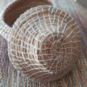 Vintage First Nations Native Woven Pine Needle Lidded Basket - Etsy