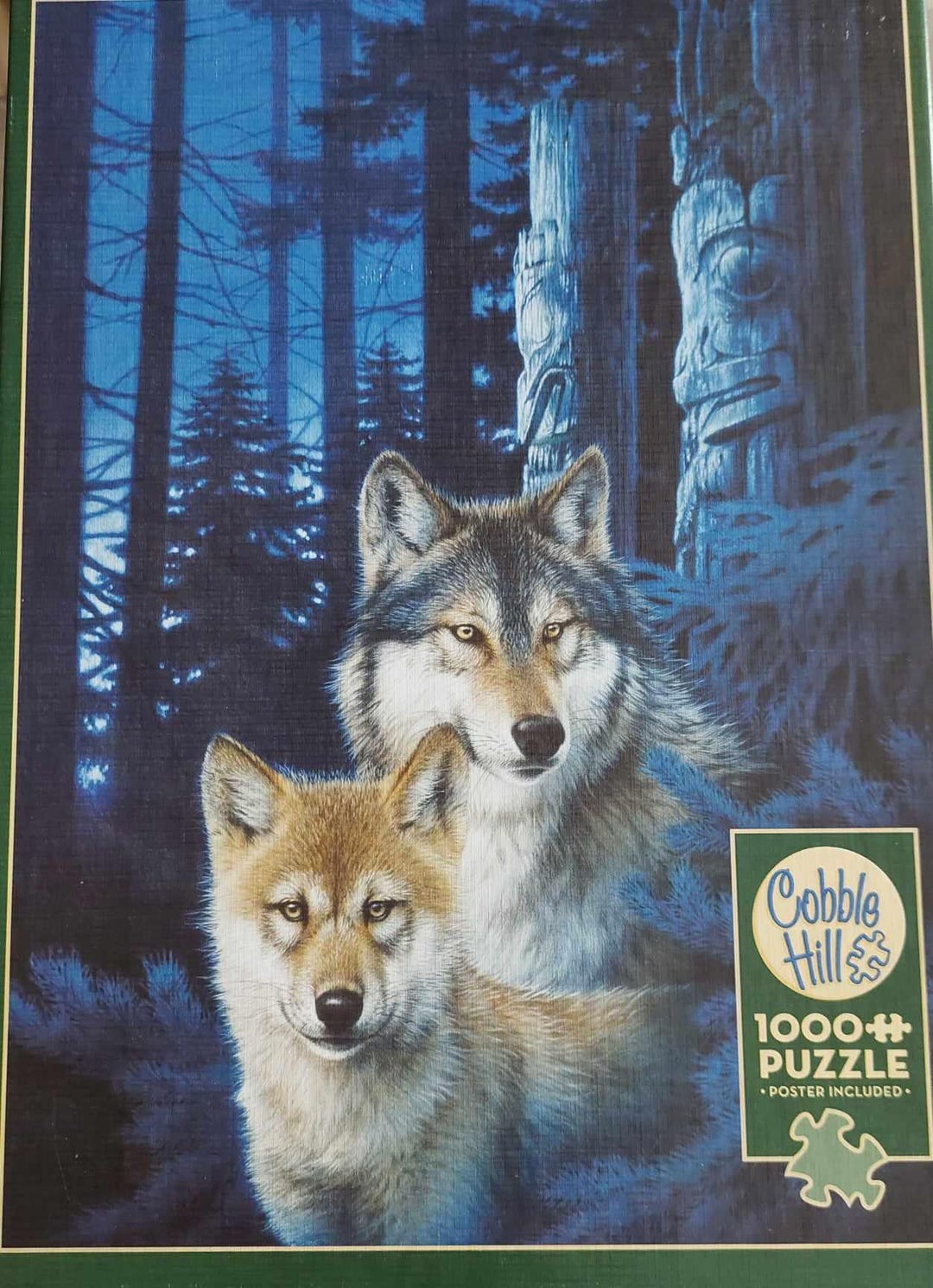First Nations WOLF Canyon 1000 Piece Puzzle.. Made by Well Known Cobble ...