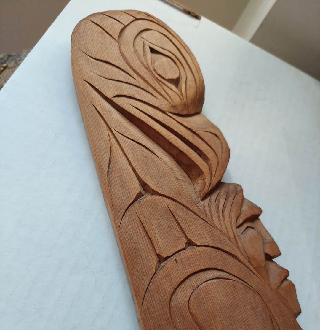 First Nations Cedar Carved Eagle and Chief, Signed Stan Joseph - Etsy