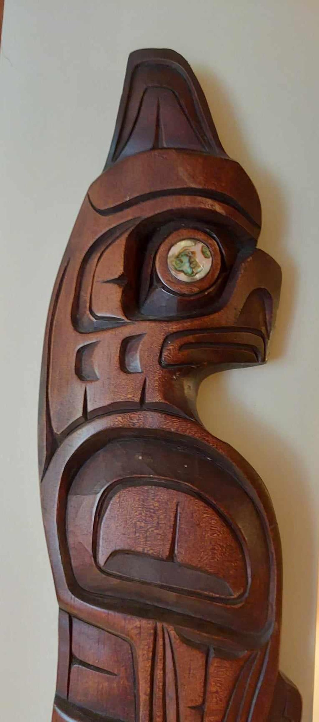44 Inch VINTAGE First Nations Cedar LARGE Carving, Signed Albert BRUCE ...