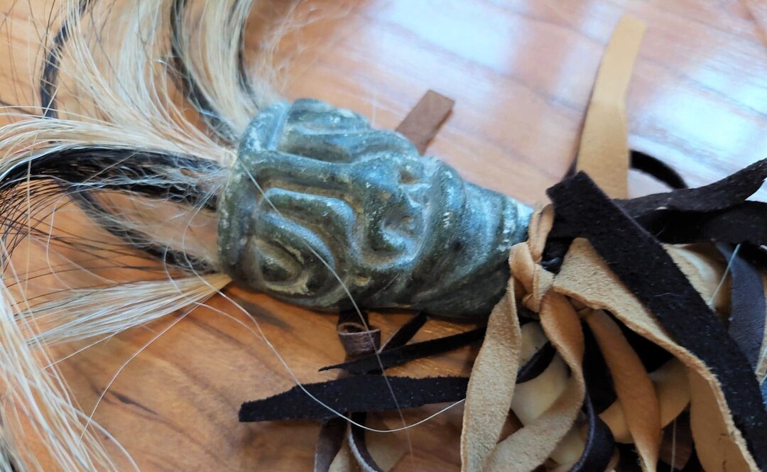 Vintage Carved First Nations Stone Face Shamans Talking Stick - Etsy