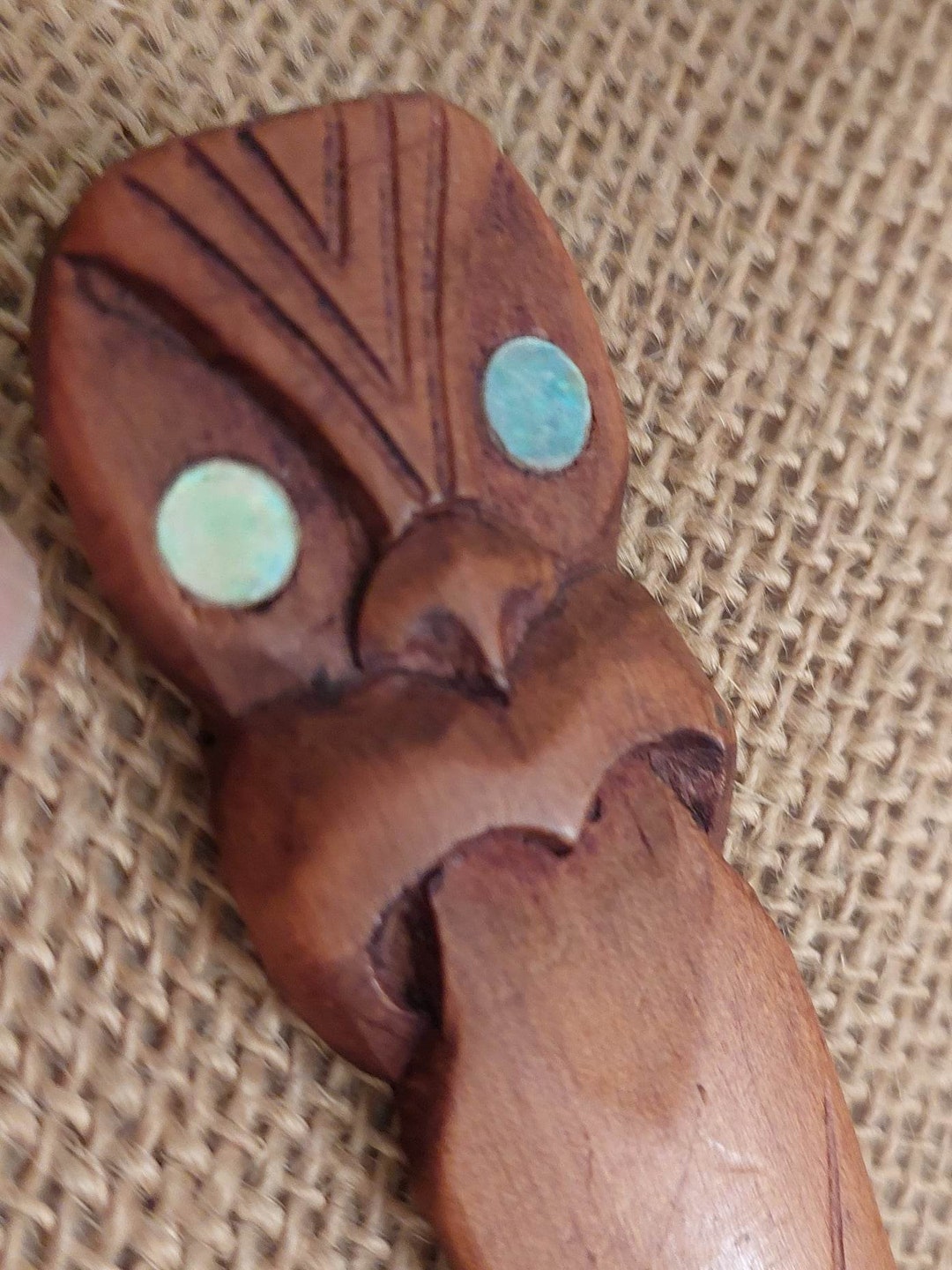 Traditional Tribal Maori Carved Kauri Wood Face With Abalone Small Wood ...
