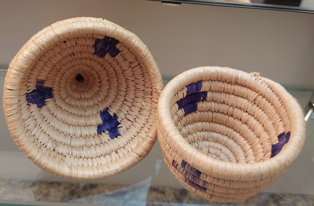 Vintage First Nations Native Woven Lidded Basket - Etsy