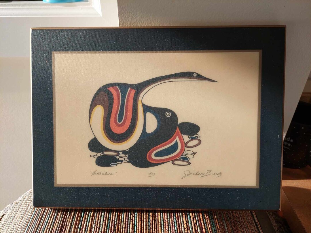 Vintage Jackson Beardy Art Block Print, 1970s, Framed, Called ...