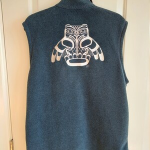 Vintage Grey Blue First Nations Hummingbird Desgin Vest, Coal Harbour ...