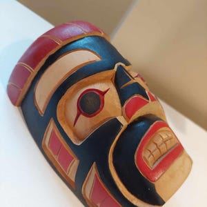 First Nations SMALL MASK Native Cedar Wood Carving, Signed RW - Etsy