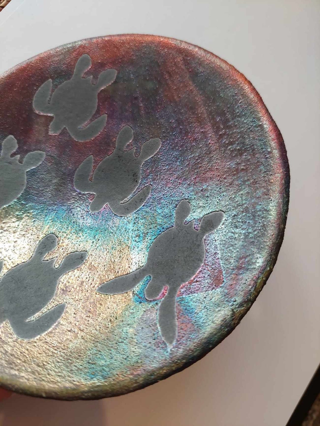 Raku Pottery Iridescent Multicolour Small Plate , Bowl , Signed - Etsy