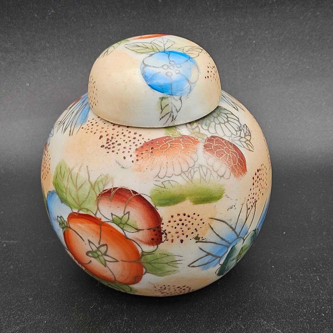 Small Orange and Blue Ginger Jar Oriental Porcelain - Etsy