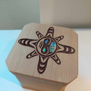 First Nations Carved Sun Lidded Cedar Box With Abalone Inlay - Etsy